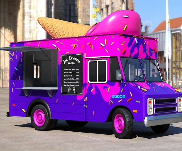 ArtStation - Step Van Ice Cream Truck | Game Assets