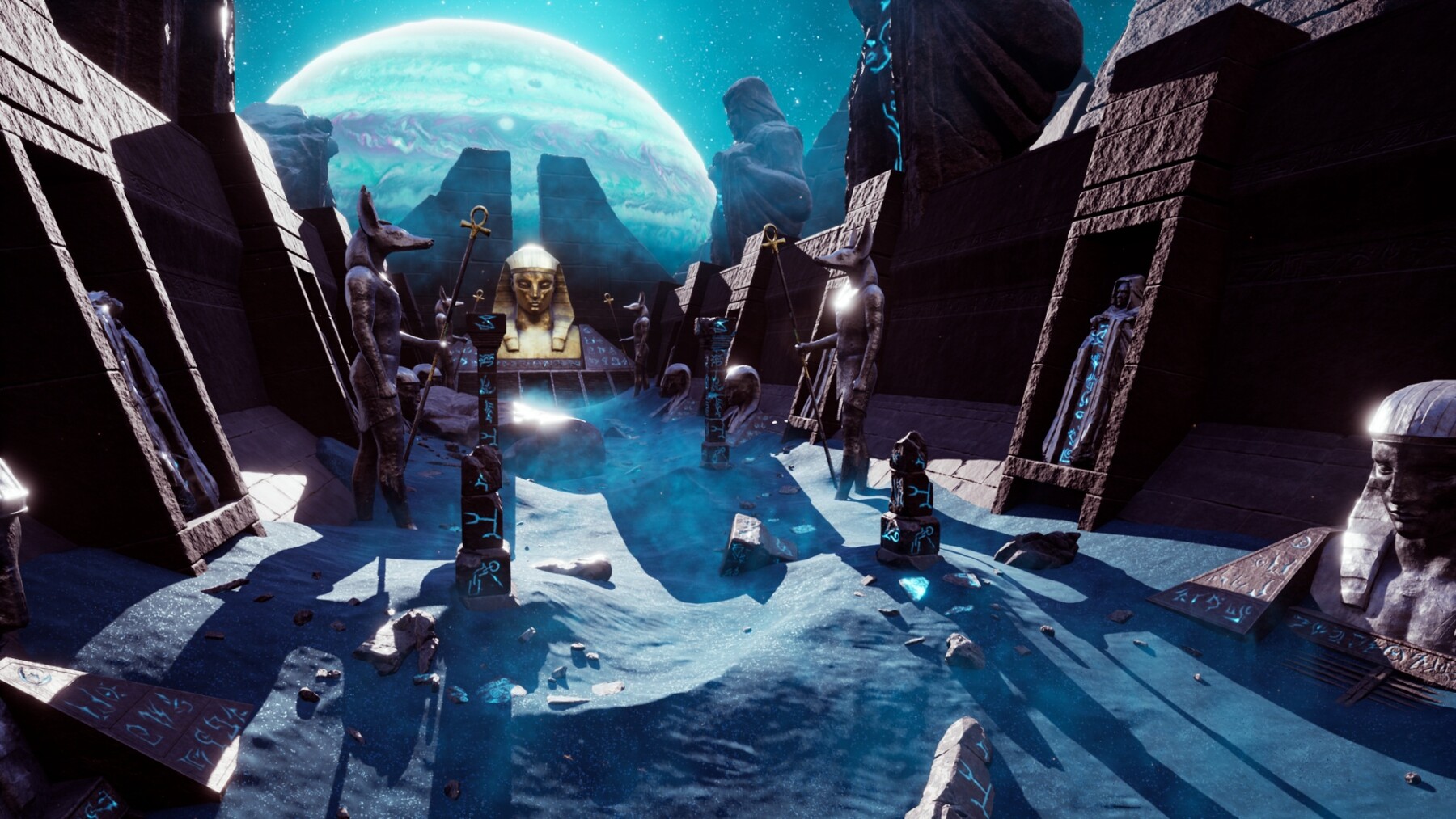 ArtStation - Alien Sandstorm Desert Planet - Egyptian Temple Ruins UE4 ...