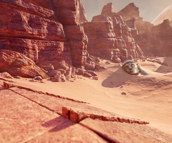 ArtStation - Alien Sandstorm Desert Planet - Egyptian Temple Ruins UE4 ...