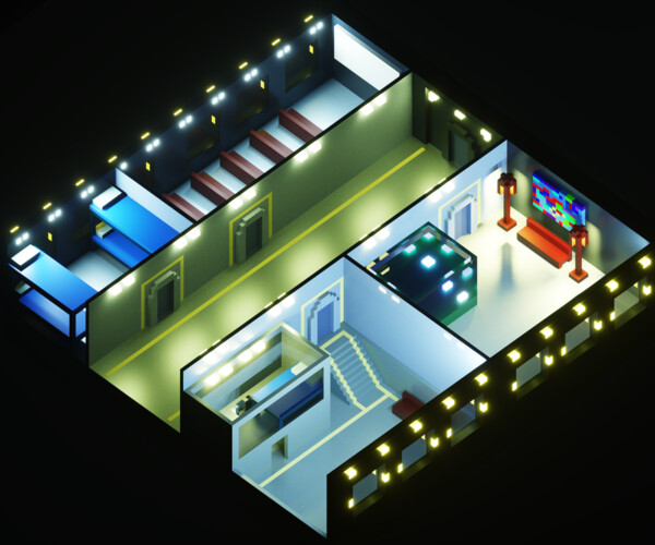 ArtStation - voxel space room | Game Assets