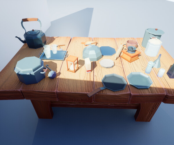 ArtStation - Tableware textured low-poly game ready assets pack | Game ...