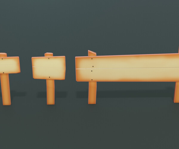 ArtStation - Signposts textured low-poly game ready assets pack | Game ...