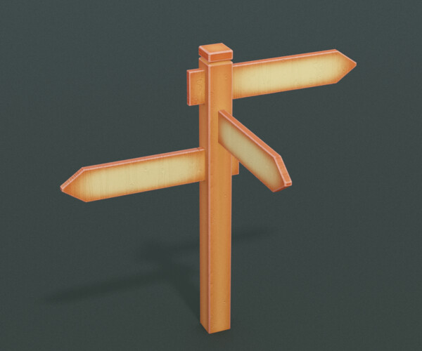 ArtStation - Signposts textured low-poly game ready assets pack | Game ...
