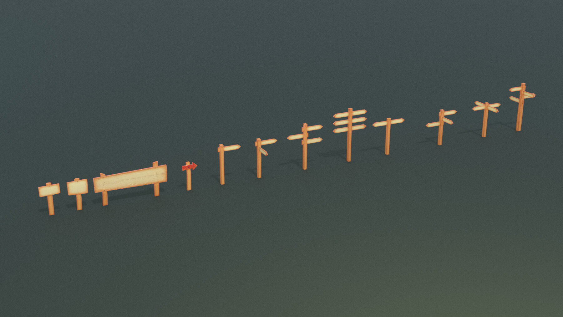 ArtStation - Signposts textured low-poly game ready assets pack | Game ...