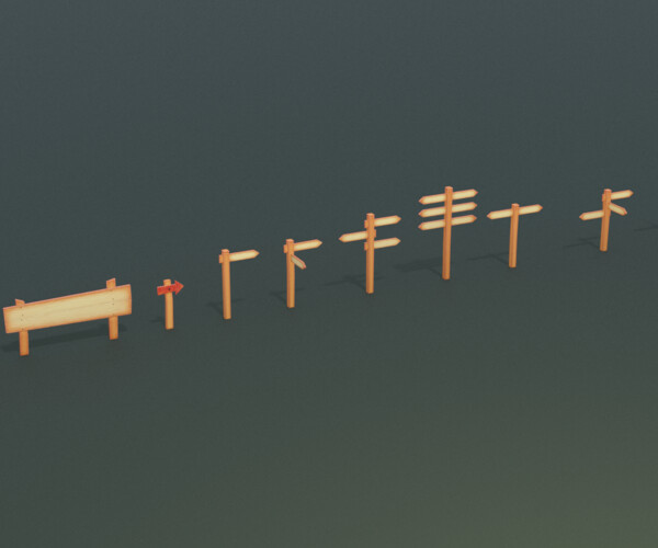 ArtStation - Signposts textured low-poly game ready assets pack | Game ...