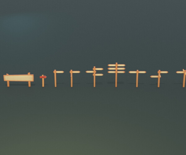 ArtStation - Signposts textured low-poly game ready assets pack | Game ...