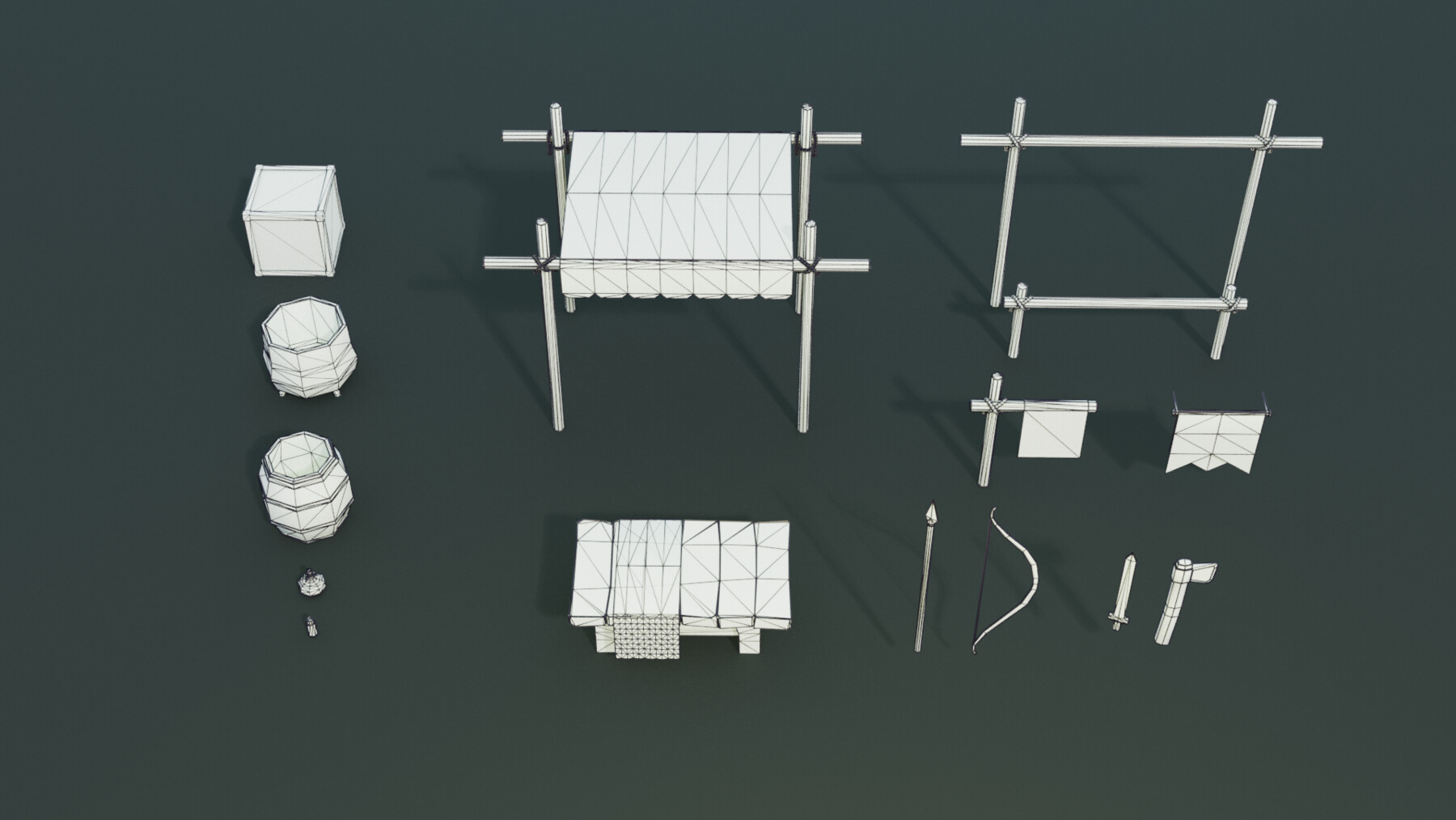 ArtStation - Medieval merchant textured low-poly game ready assets pack ...