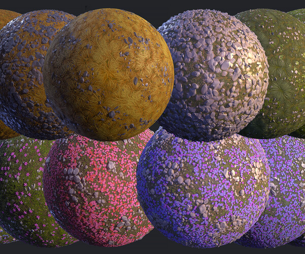 ArtStation - Stylized Ground Textures - Grass/Rocks/Flowers | Game Assets