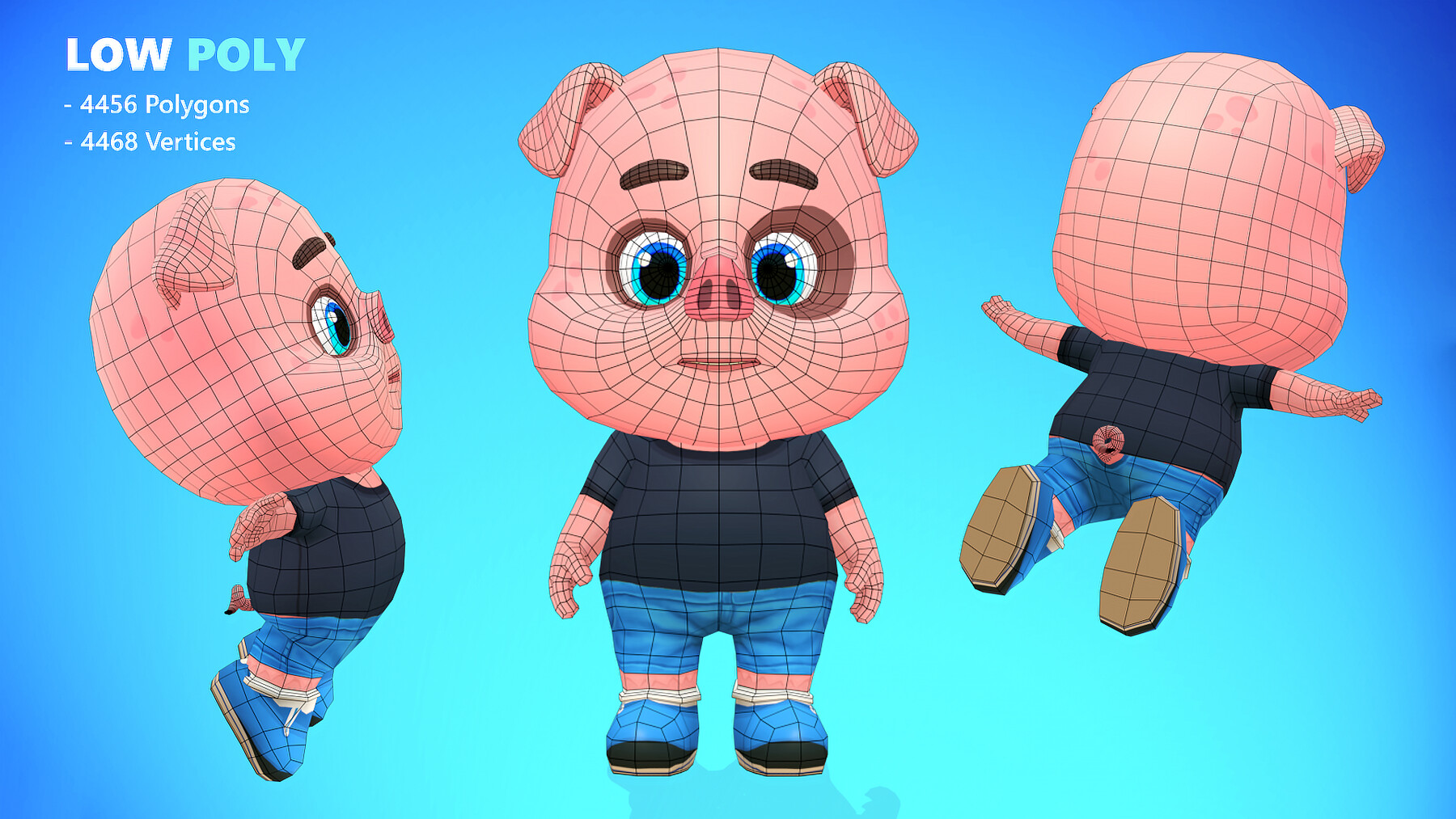 ArtStation - Pig Low poly Animated | Game Assets