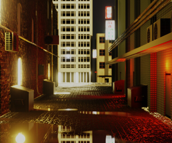 ArtStation - Urban Alley - Low Poly - Game Ready | Game Assets