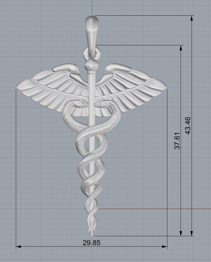 ArtStation - New caduceus pendant | Artworks
