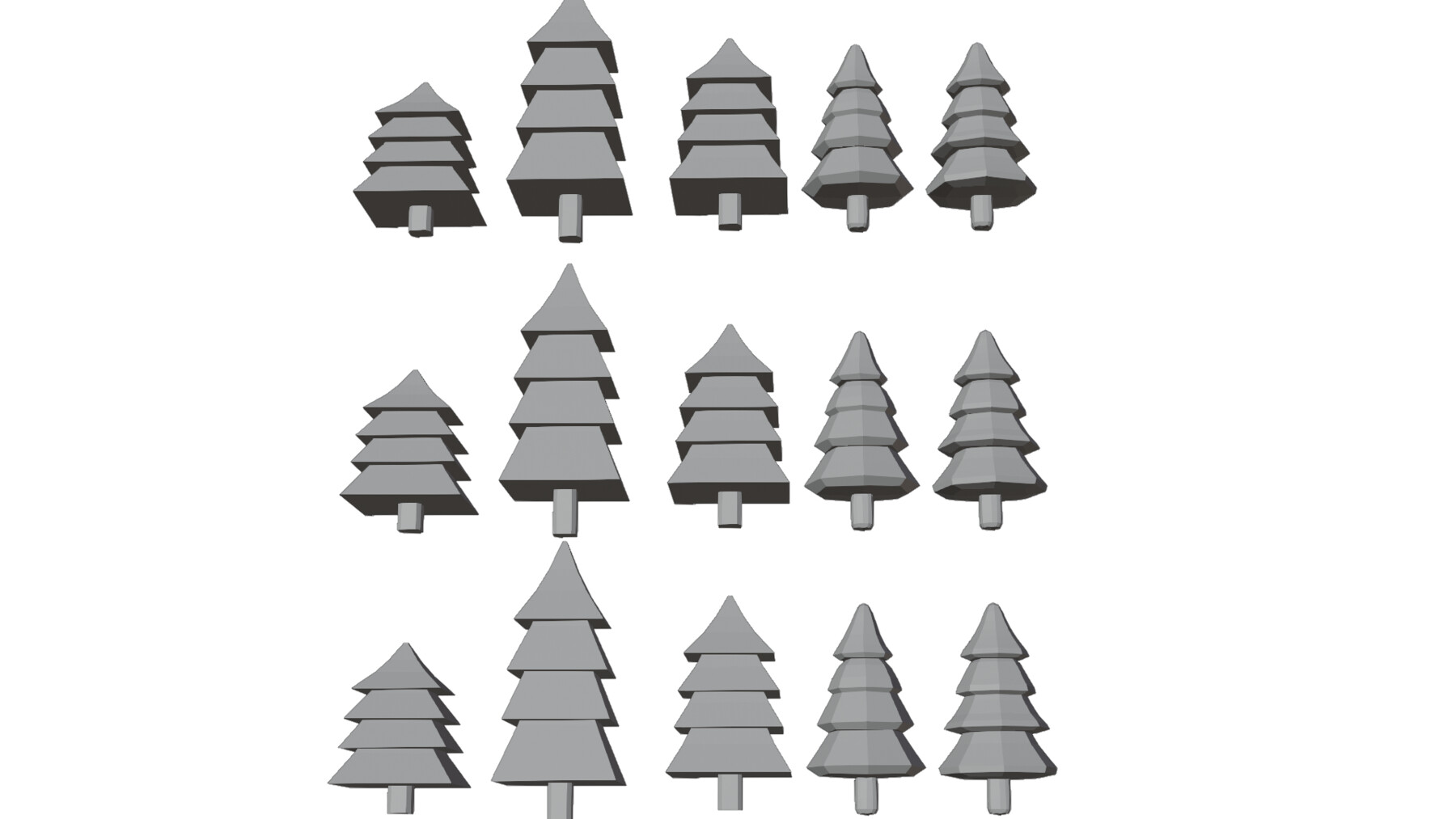ArtStation - Low-Poly Winter trees Pack | Game Assets