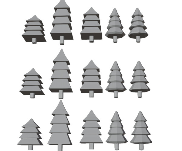 ArtStation - Low-Poly Winter trees Pack | Game Assets