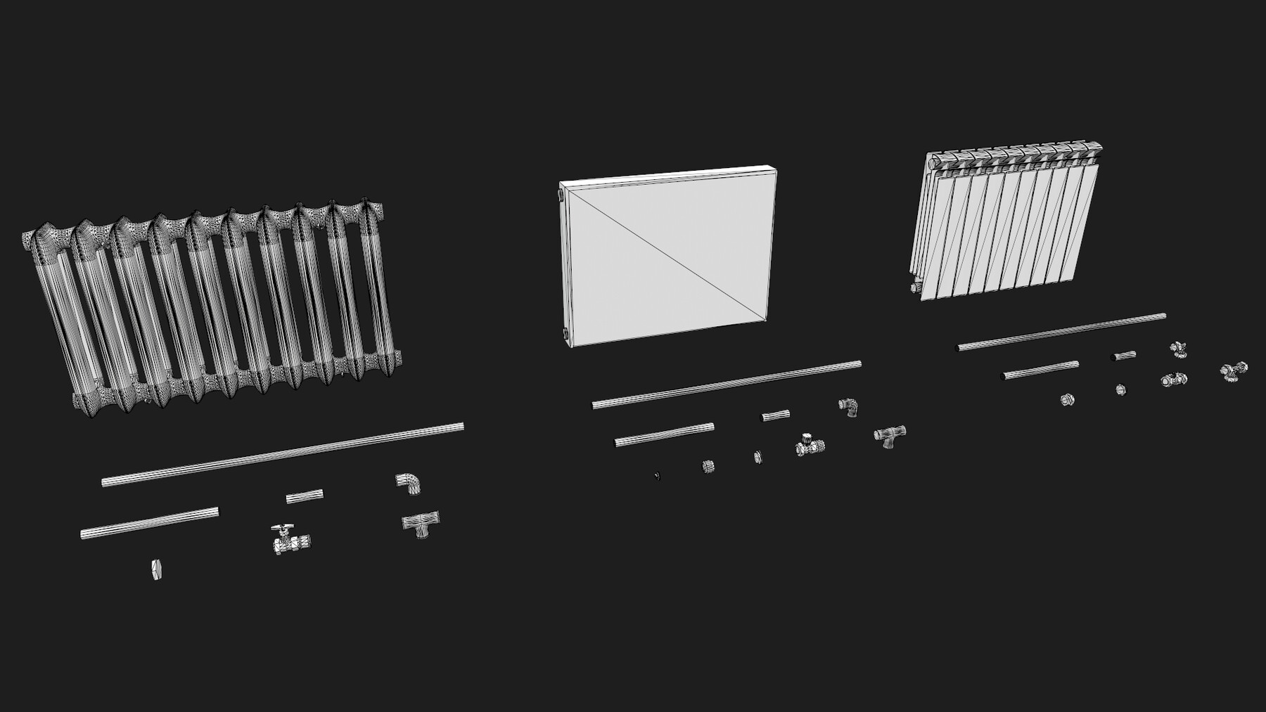 ArtStation - Radiators with Modular Pipes | Game Assets