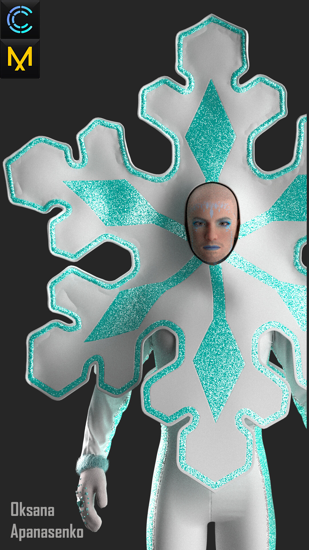 ArtStation - Snowflake. Clo 3D/MD project + OBJ, FBX files | Game Assets