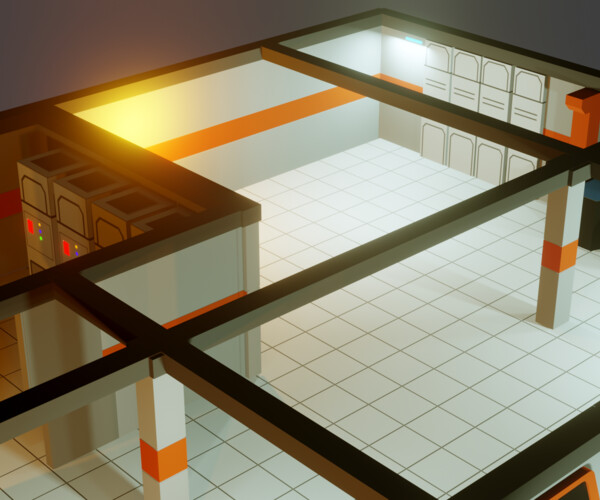 ArtStation - Modular Sci Fi Lab - Low Poly - Game ready - PBR | Game Assets