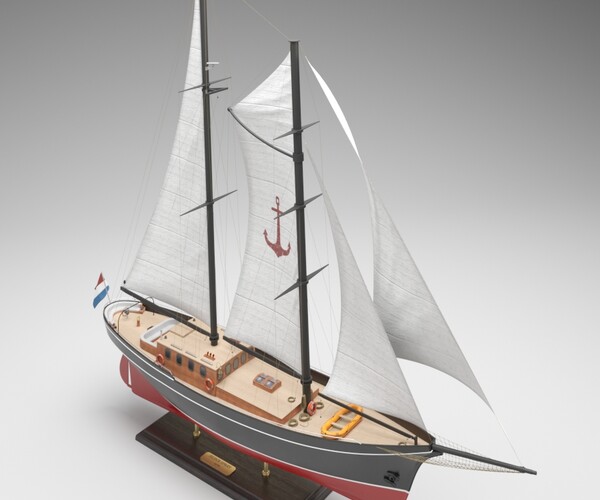 ArtStation - Silver spray schooner boat 3D model | Resources