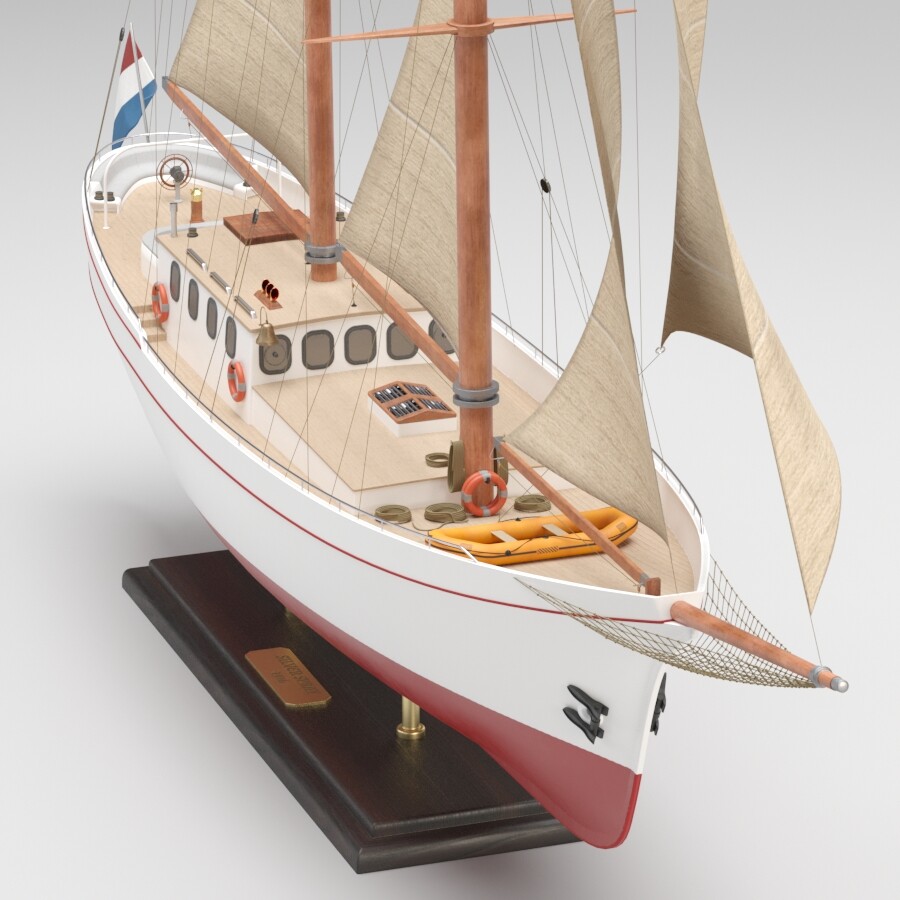 ArtStation - Silver spray schooner boat 3D model | Resources