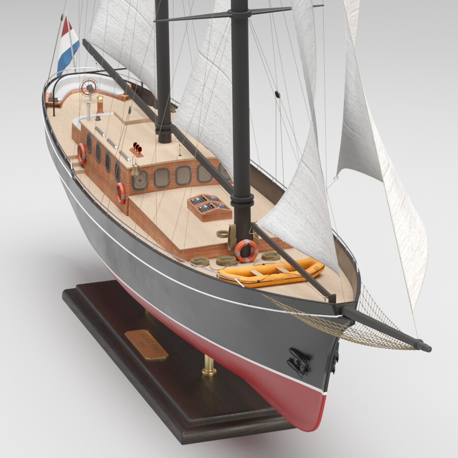 ArtStation - Silver spray schooner boat 3D model | Resources