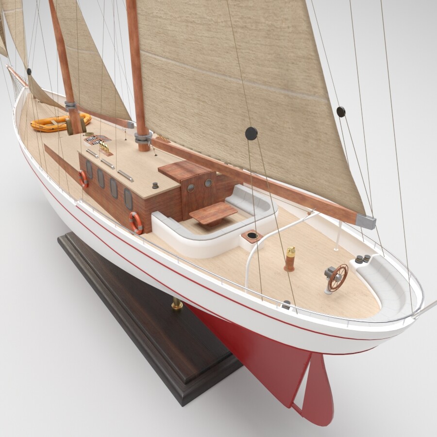 ArtStation - Silver spray schooner boat 3D model | Resources