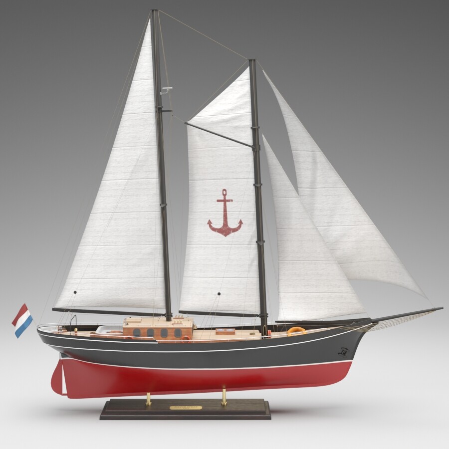 ArtStation - Silver spray schooner boat 3D model | Resources