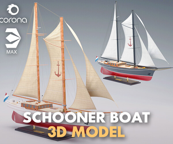 ArtStation - Silver spray schooner boat 3D model | Resources