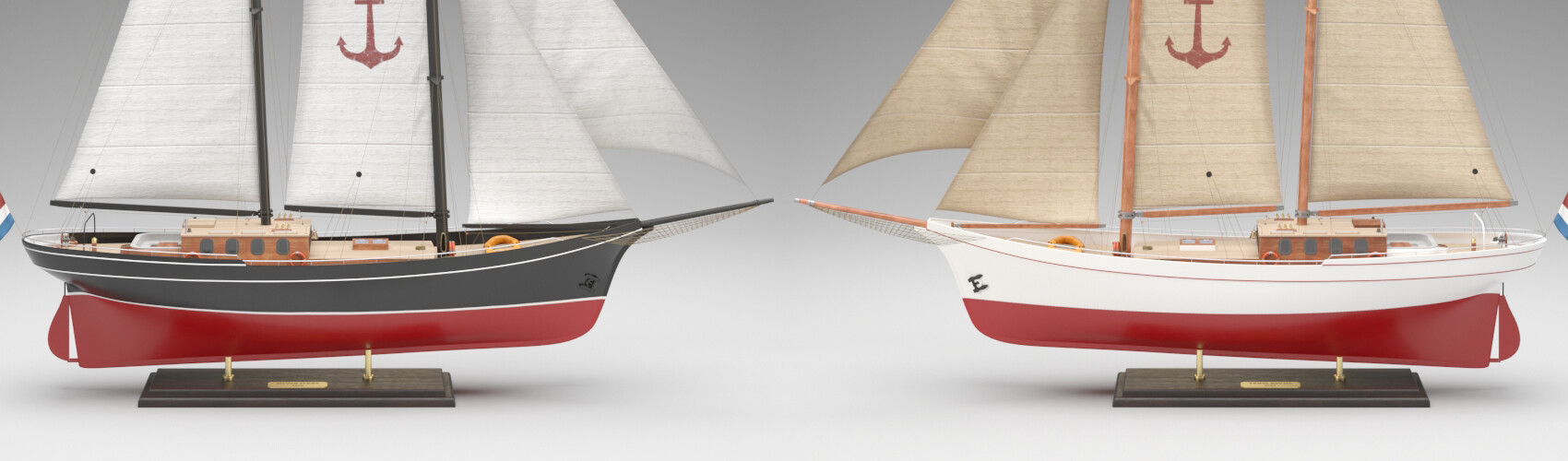 ArtStation - Silver spray schooner boat 3D model | Resources