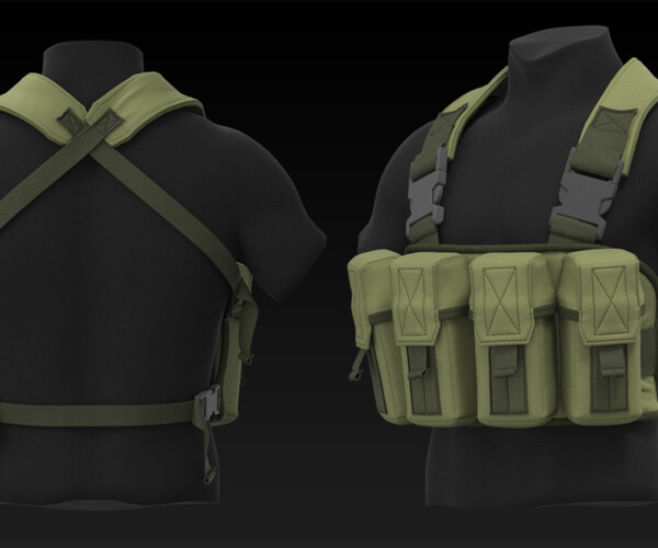 ArtStation - AK chest rig - Marvelous Designer, CLO3D project | Game Assets