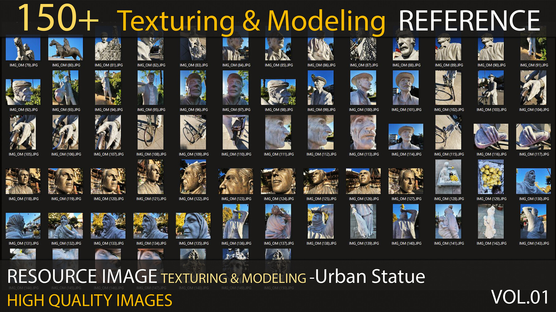 ArtStation - 150+ Texturing & Modeling Reference - Urban Statue - VOL ...