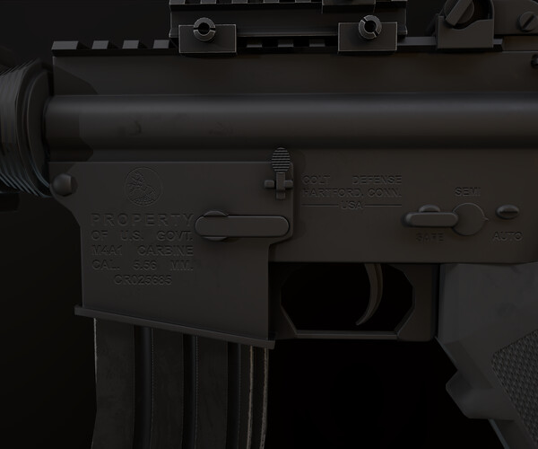 ArtStation - M4A1 with attachments: silencer, scope, front grip +6 ...