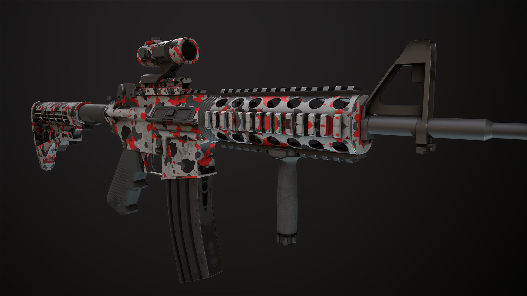 ArtStation - M4A1 with attachments: silencer, scope, front grip +6 ...
