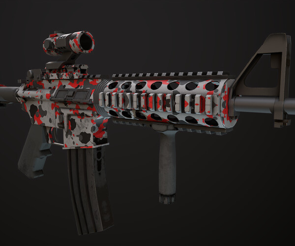 ArtStation - M4A1 with attachments: silencer, scope, front grip +6 ...