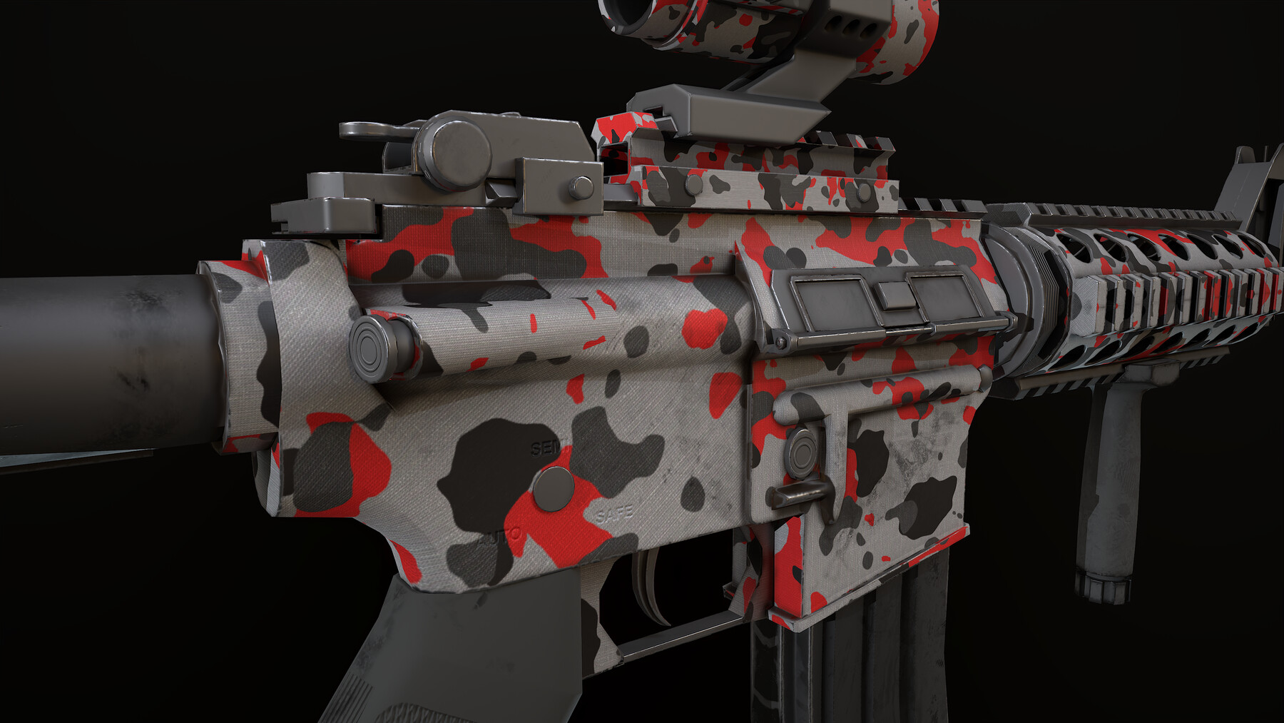 ArtStation - M4A1 with attachments: silencer, scope, front grip +6 ...