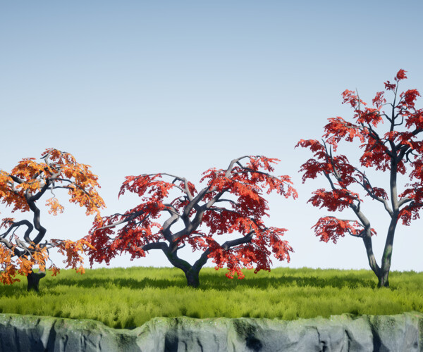 ArtStation - Game-ready Japanese Trees [UE4] | Game Assets