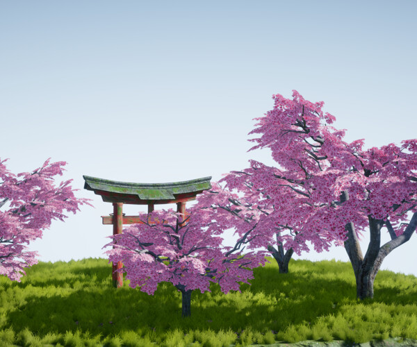 ArtStation - Game-ready Japanese Trees [UE4] | Game Assets