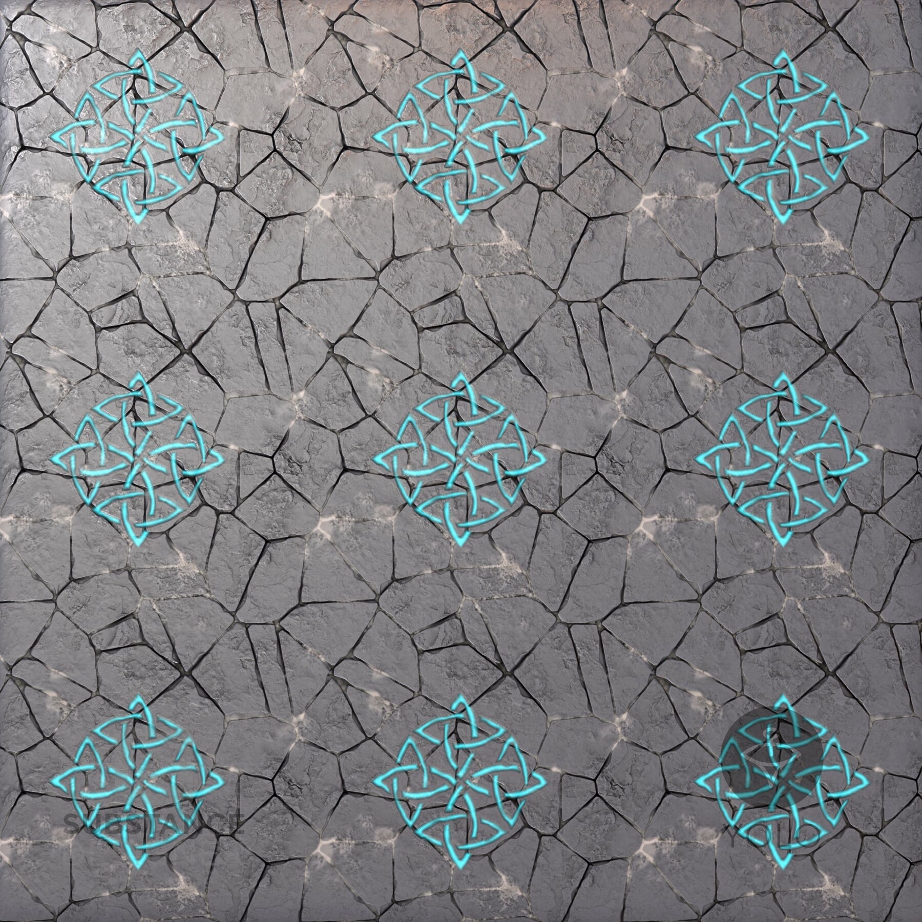 ArtStation - Stylized Ancient Ornamental Floor 2K PBR ready | Game Assets