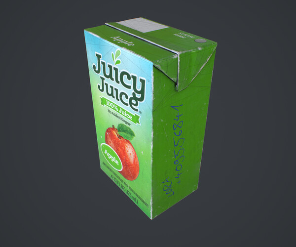 ArtStation - Green Used Juice Box | Game Assets