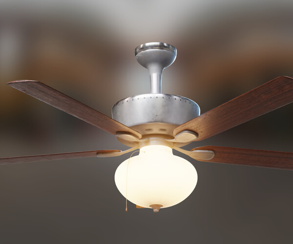 ArtStation - Wooden Ceiling Fan | Game Assets