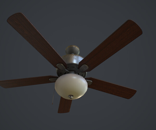 ArtStation - Wooden Ceiling Fan | Game Assets