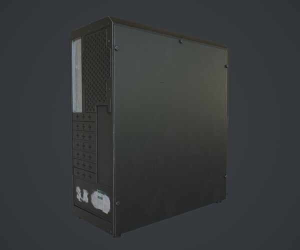ArtStation - Used Personal Computer Case with Stickers | Game Assets