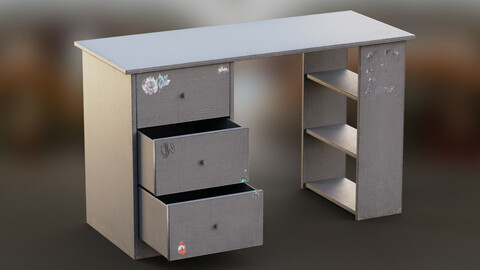 ArtStation - Grey Dirty and Clean Desk | Game Assets
