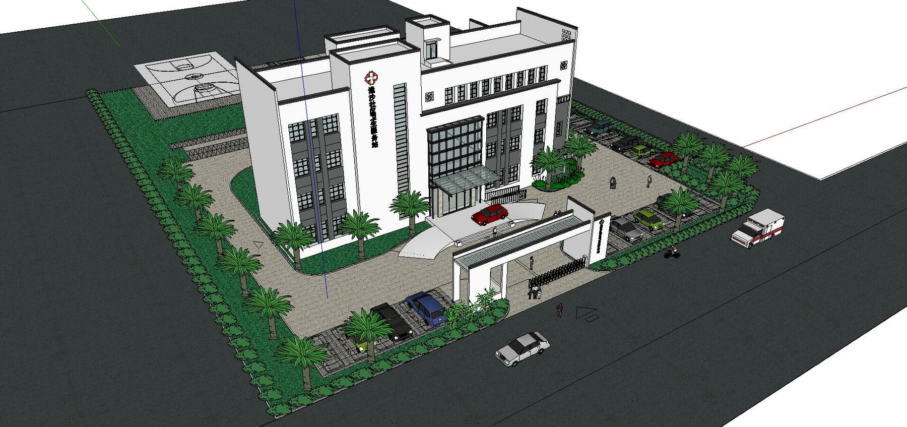 ArtStation - Sketchup City social Building-Hospital -04 | Resources
