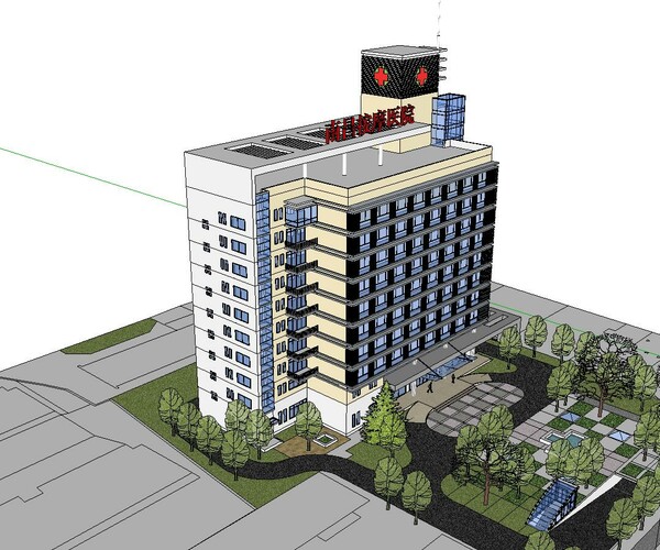ArtStation - Sketchup City social Building-Hospital -05 | Resources
