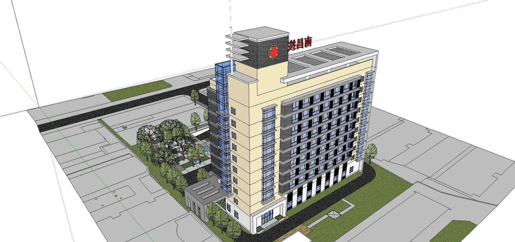 ArtStation - Sketchup City social Building-Hospital -05 | Resources