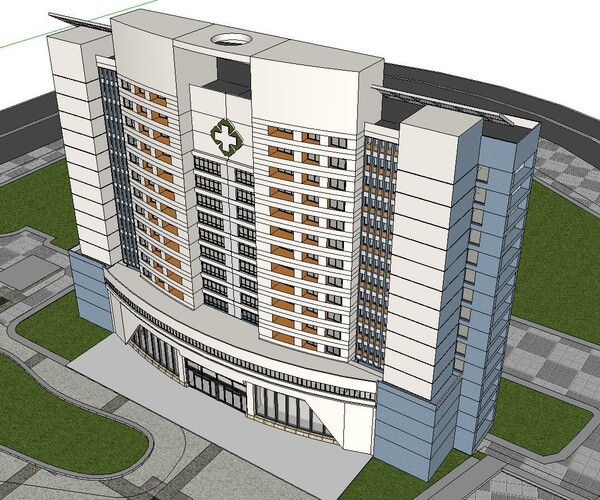 ArtStation - Sketchup City social Building-Hospital -06 | Resources