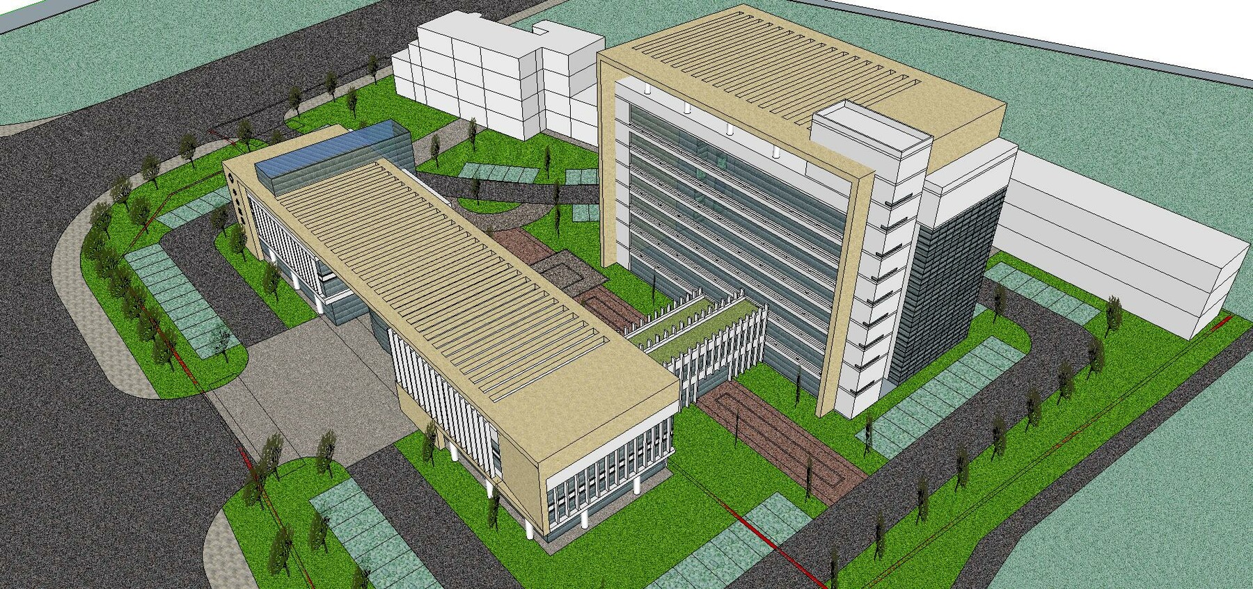 ArtStation - Sketchup City social Building-Hospital -040 | Resources