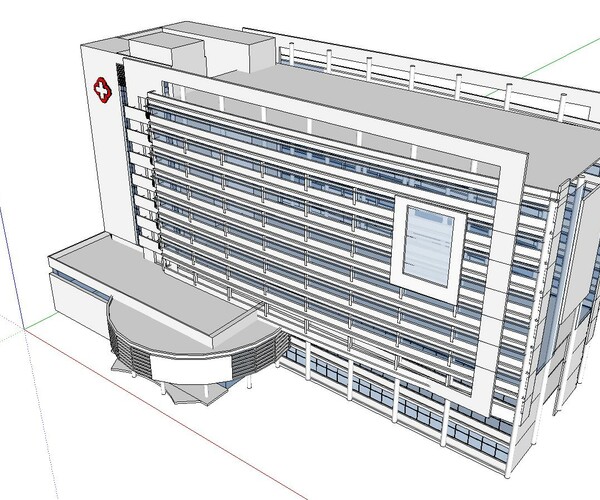 ArtStation - Sketchup City social Building-Hospital -044 | Resources