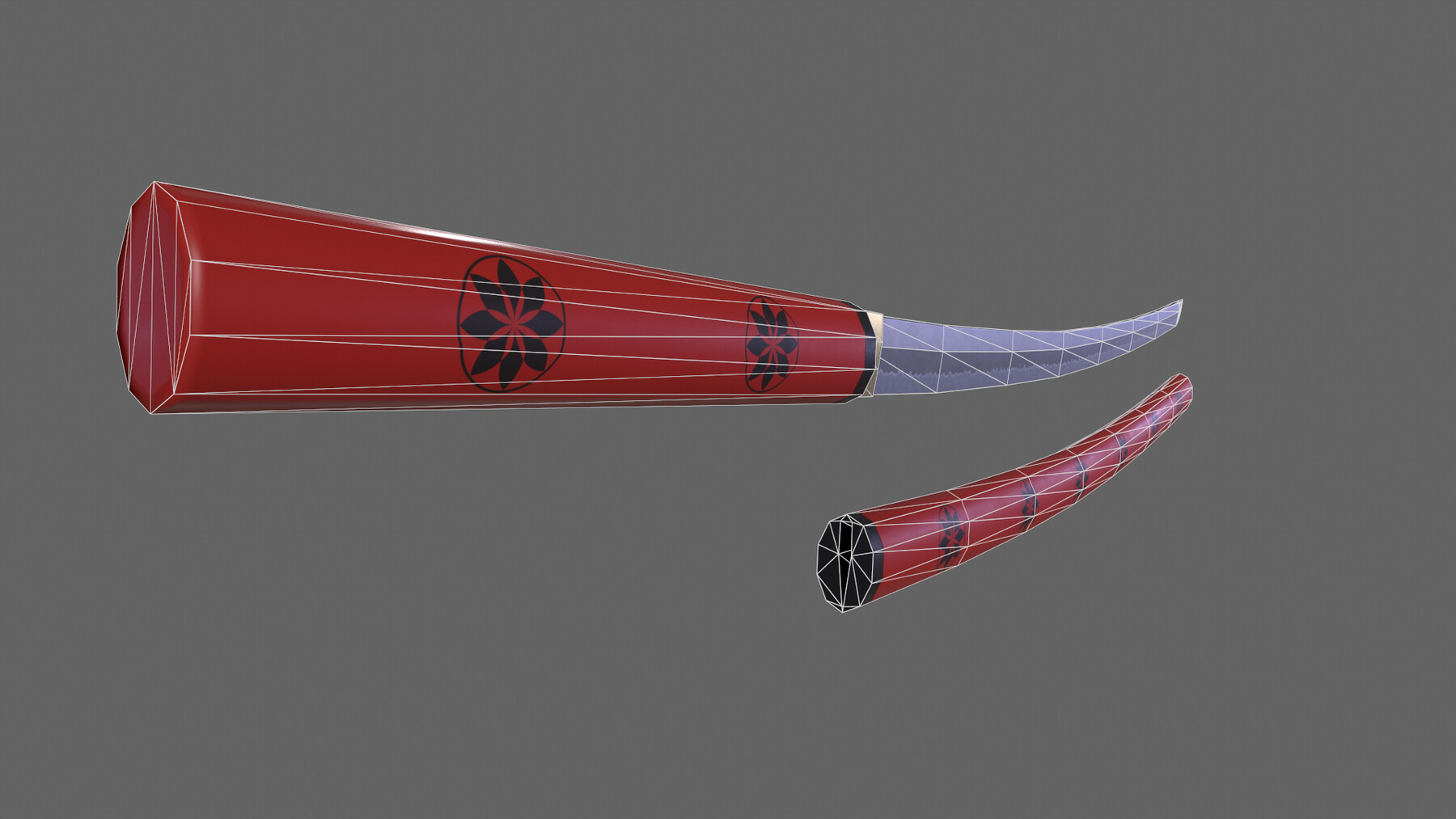 ArtStation - PBR Katana Japanese Sword (Red) Ver.3 | Game Assets