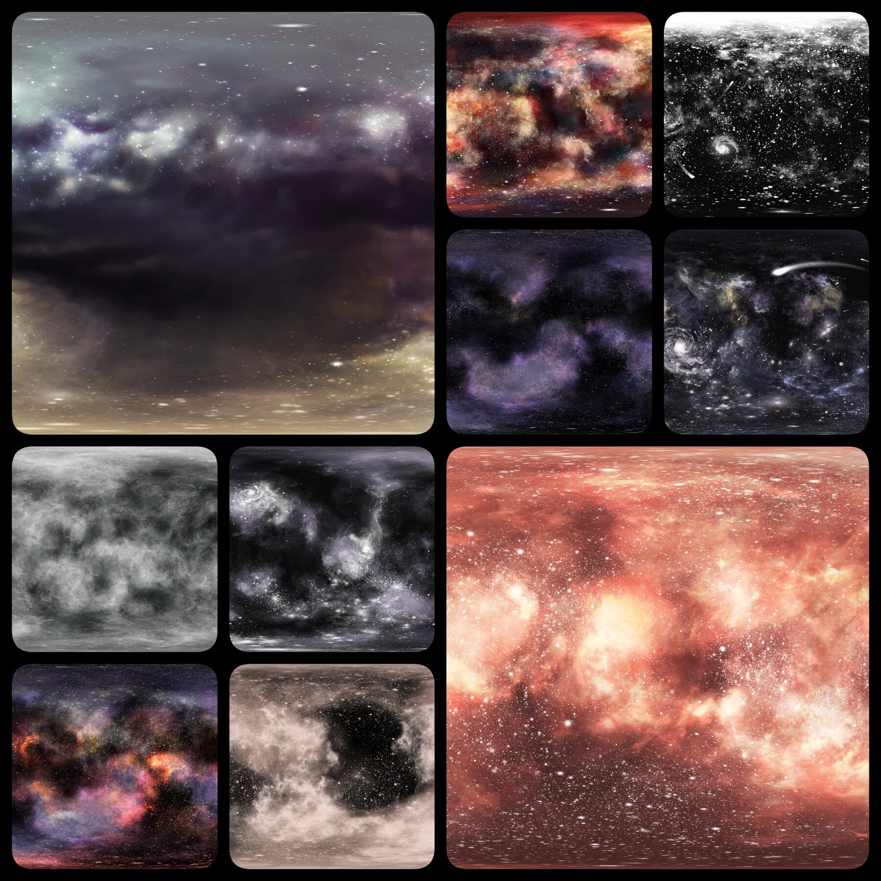 ArtStation - 10 Panoramic cosmic skies | Textures Materials and Sample ...