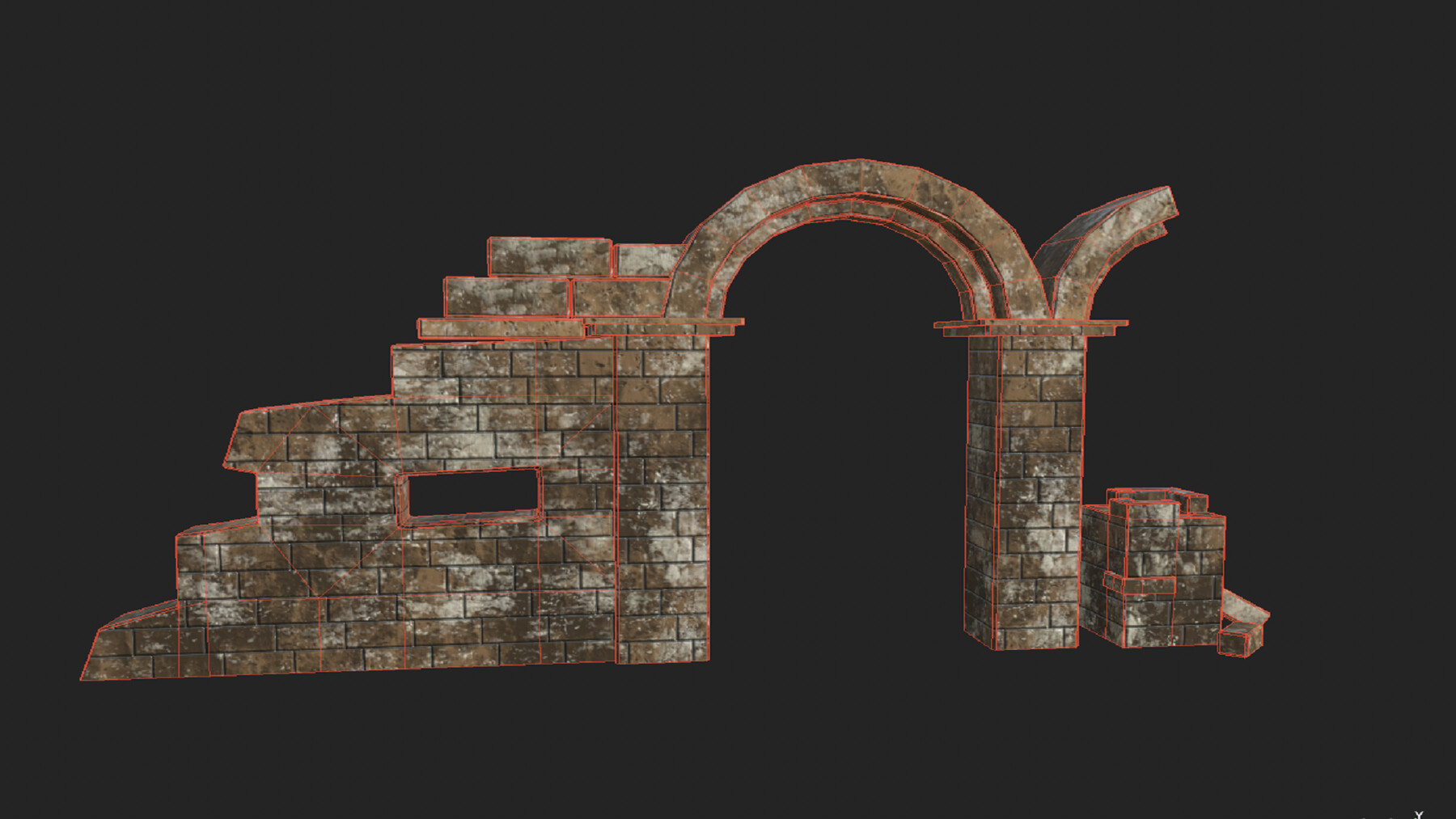 ArtStation - Wall stone arches destroyed PBR low-poly 3D model | Resources